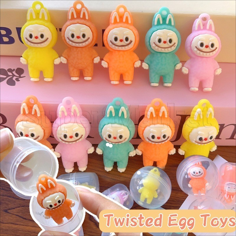 5 ชิ้น Labubu Twisted Egg Toy - ตุ๊กตาโมเดลแคปซูลการ์ตูน - จี้จําลอง ...