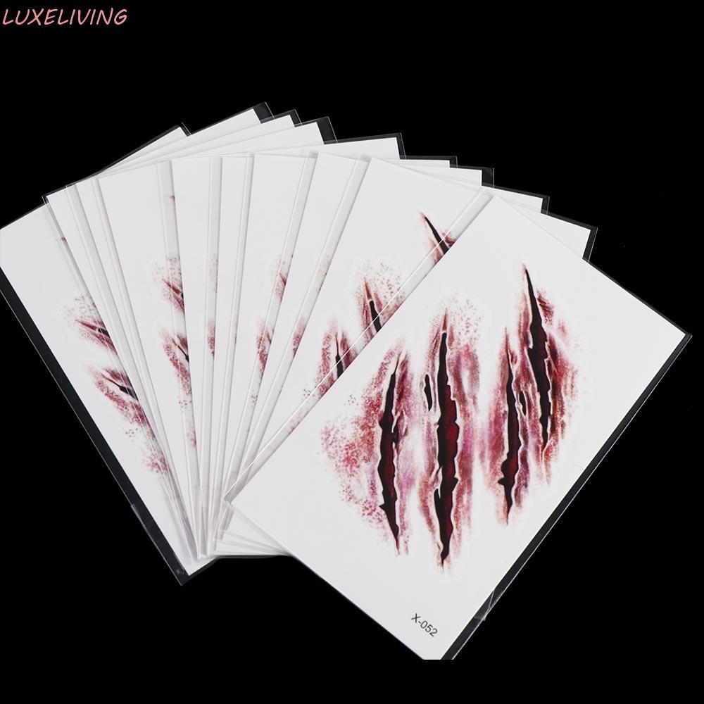 Luxeliving 10 ชิ้น Bite Mark สติ๊กเกอร์รอยสัก, 3D จําลอง Scab Zombie ...