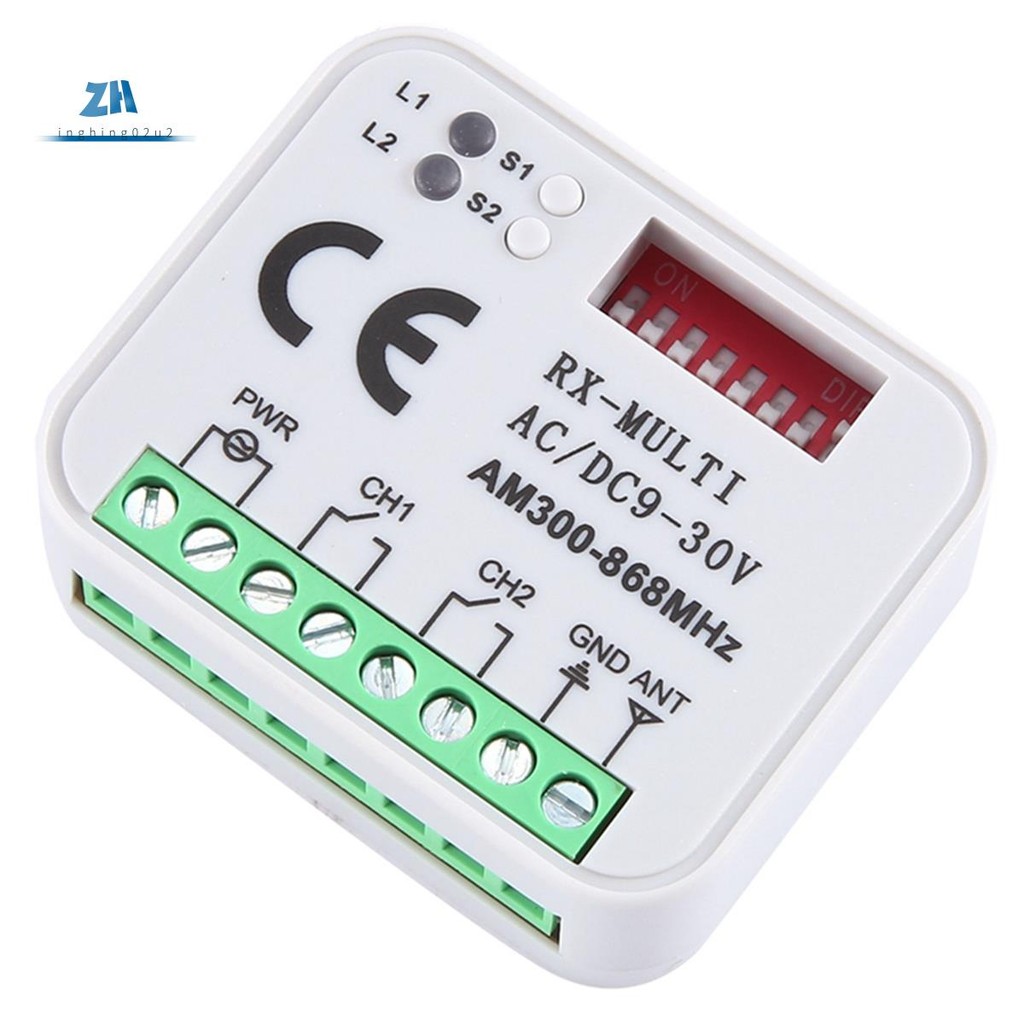 Universal RX หลายความถี่ 300-868MHz ตัวรับสัญญาณ 2CH 12V 24V รีเลย์ ...