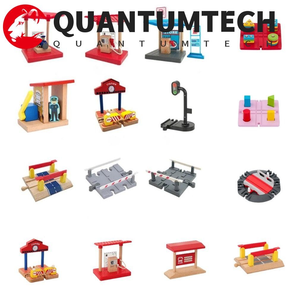 QUANTUMTECH ชุดรางรถไฟไม้,บล็อกอาคารการเชื่อมต่อรุ่นของเล่นDIYรางรถไฟถนน,ของเล่น,รางไม้พ่อแม่และ ...