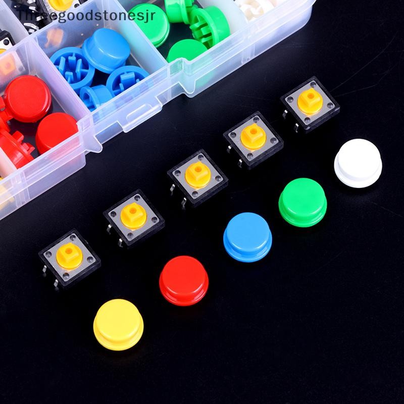 TGST สวิตช์ปุ่มกดสัมผัส Momentary Tact & Cap 12x12x7.3 มม.ชุด Arduino ...