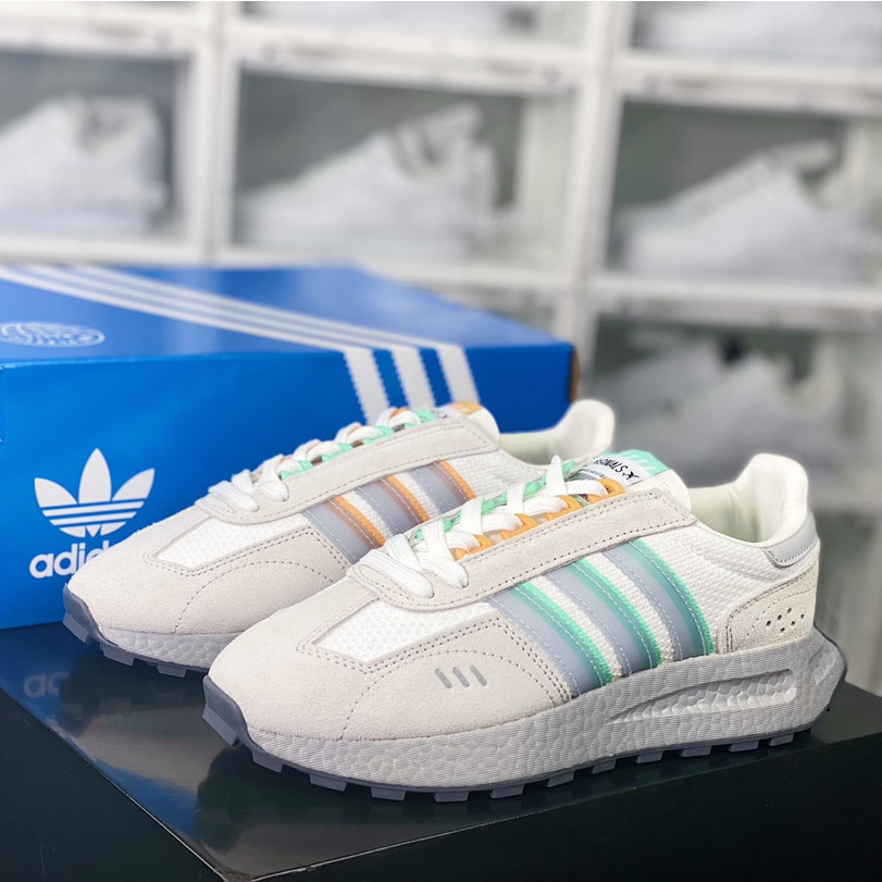 ️ รองเท้าวิ่ง Aas Retropy Boost E5 สีเทาอ่อน สีส้ม สีน้ำเงิน สำหรับ ...