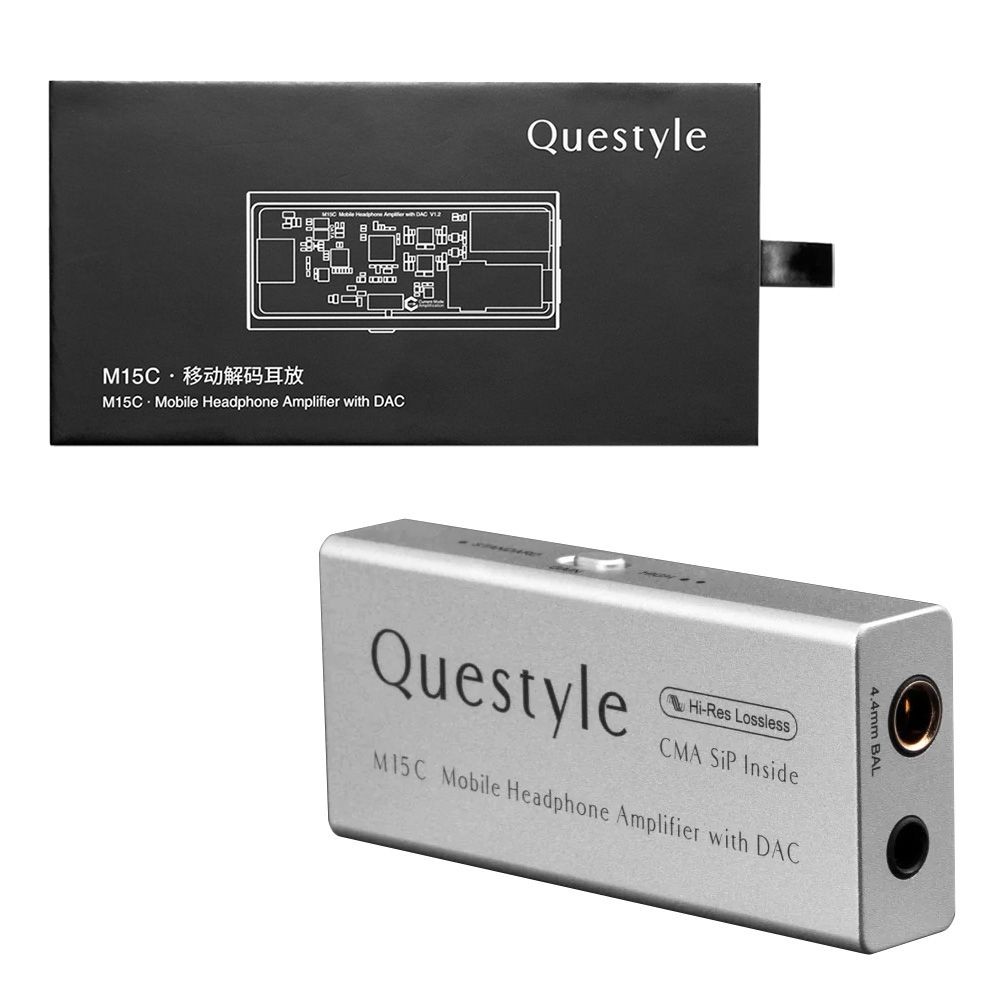 Questyle M15C Mobile Headphone Amplifier with DAC (Silver) - 3.5mm+4.4mm Headphone Jack | Shopee ...