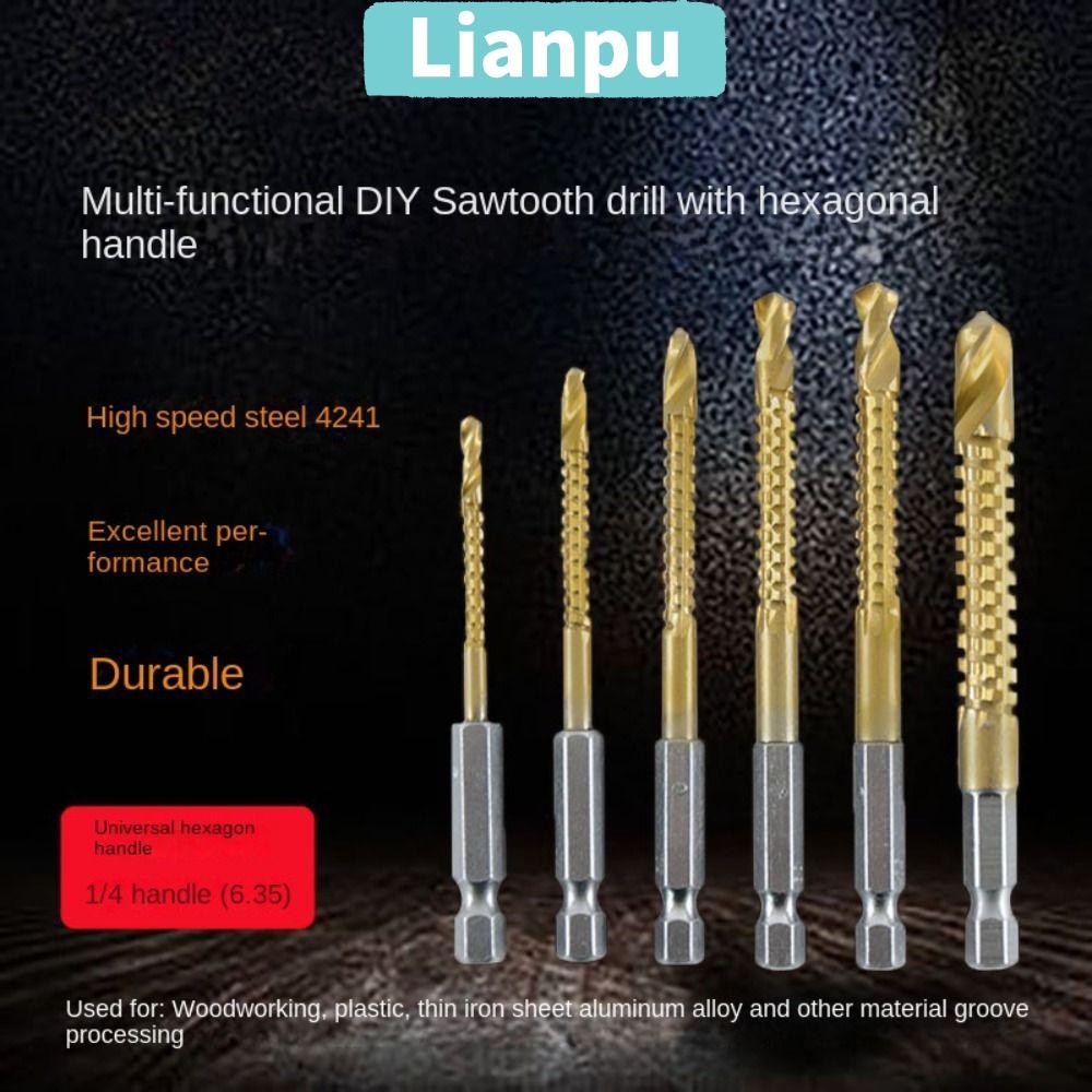 LIANPU ดอกสว่านหยัก,ที่เปิดรูหกเหลี่ยมสว่านบิดก้าน, เครื่องมือเจาะรู ...