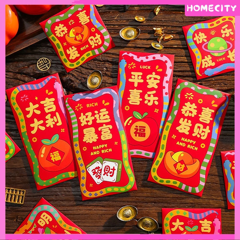 [Ready] 36pcs Angpao Red Packet 2025 Snake Year Money Envelope Cartoon ...