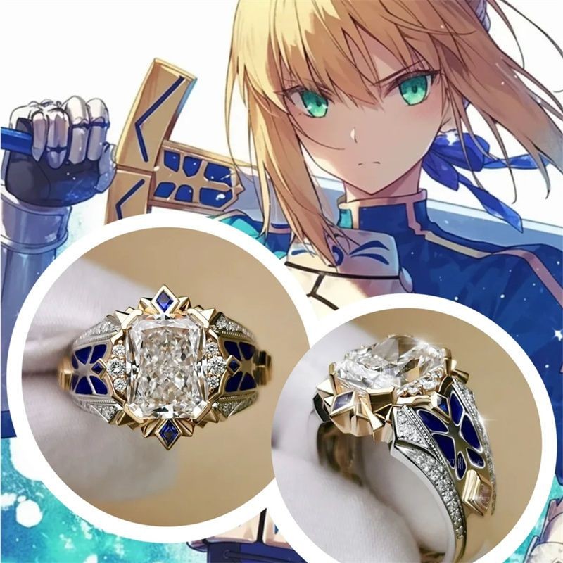 Fate: My King Saber Arturia Ring สินค้าอนิเมะสองมิติแหวน COS ทํามือ ...