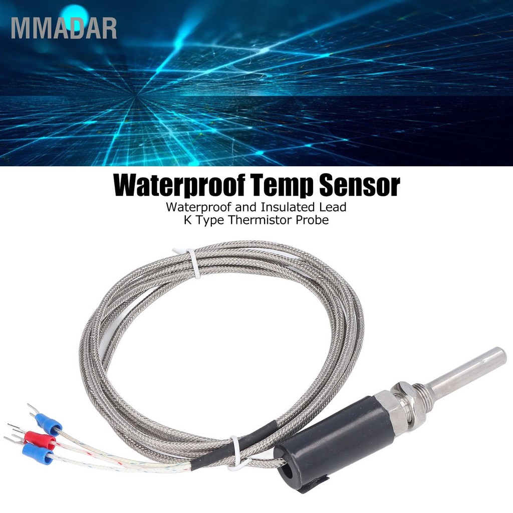 MMADAR Temperature Sensor Waterproof Pt100 Thermistor Temp Probe with ...
