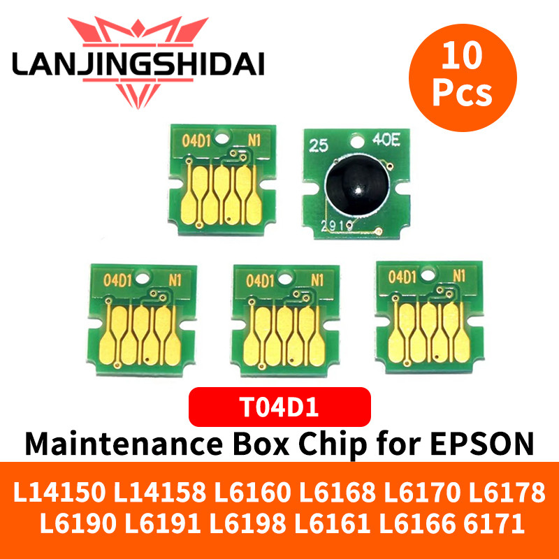 10 ชิ้น T04D1 กล่องบํารุงรักษาชิปสําหรับ EPSON L14150 L14158 L6160 ...