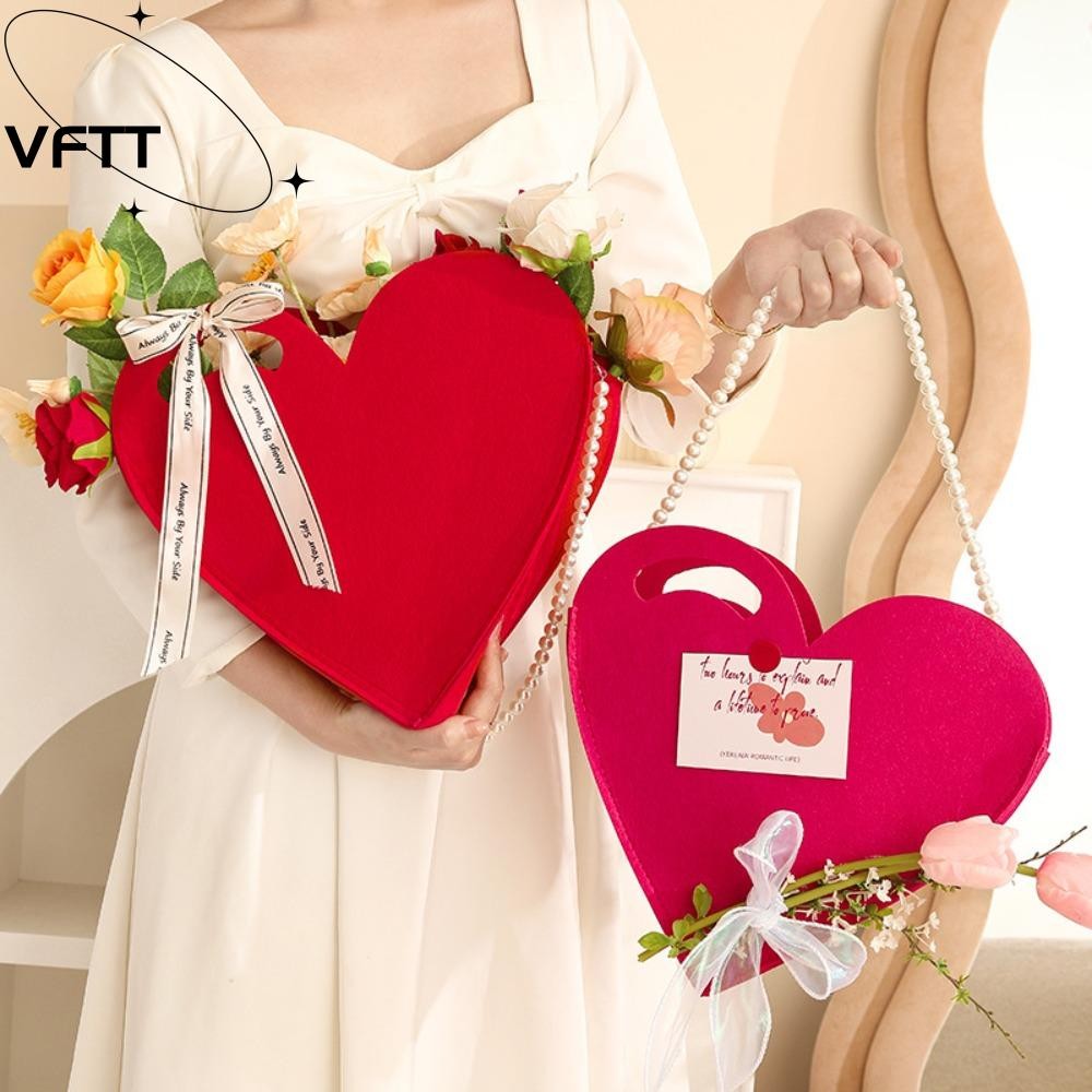 กล่องของขวัญขนม VFTT, สักหลาดพร้อมที่จับ กระเป๋าถือรูปหัวใจ, กระเป๋า ...