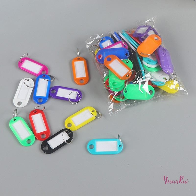 โยซันรุย] 50ชิ้นสีสุ่มแท็กที่สําคัญ รหัส ป้ายชื่อแท็กพลาสติกป้องกัน ...