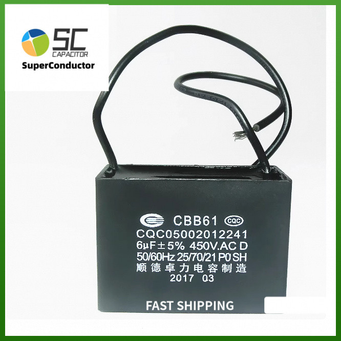 Cbb61 6UF 400V จักรเย็บผ้าเข็มแบนรถ Seaming Machine Capacitor | Shopee Thailand