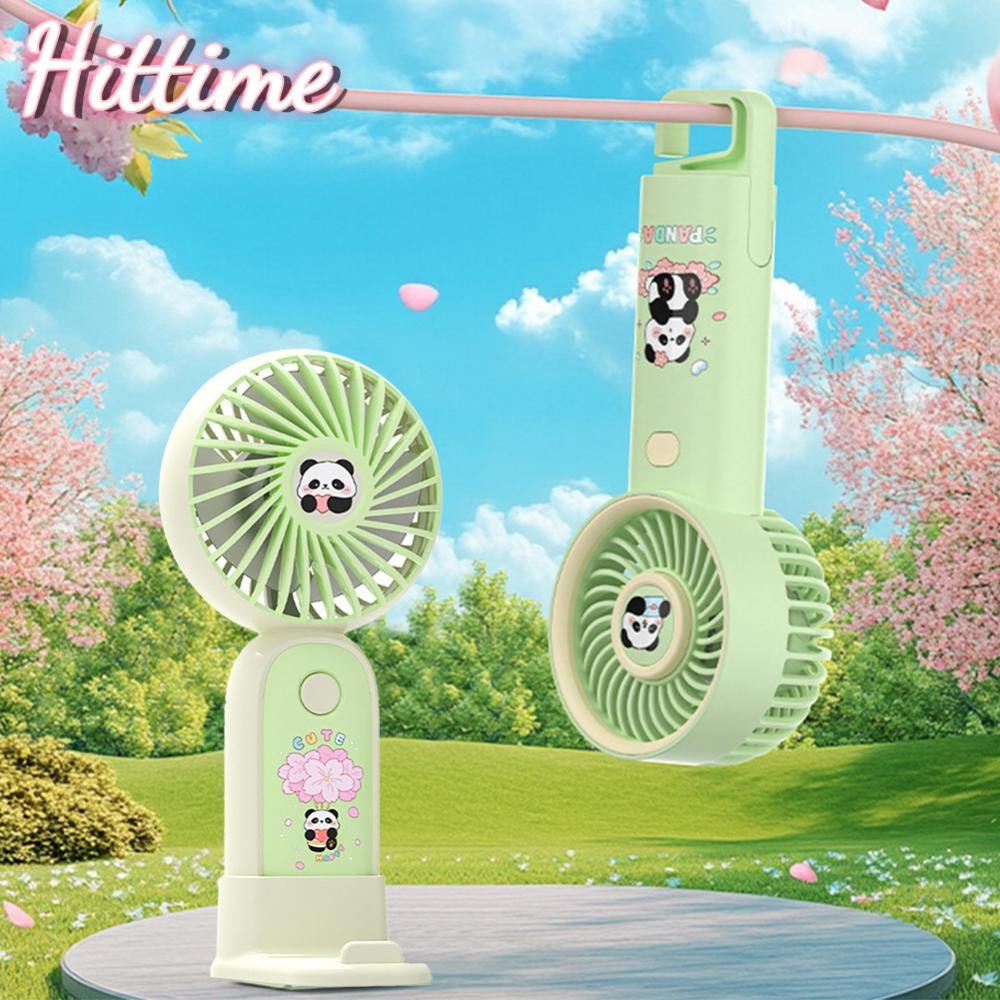 HITTIME ใหม่ Handldhe พัดลมไฟฟ้า Sakura Panda การออกแบบน่ารัก 3 ความเร็วชาร์จแบบพกพาฤดูร้อน ...