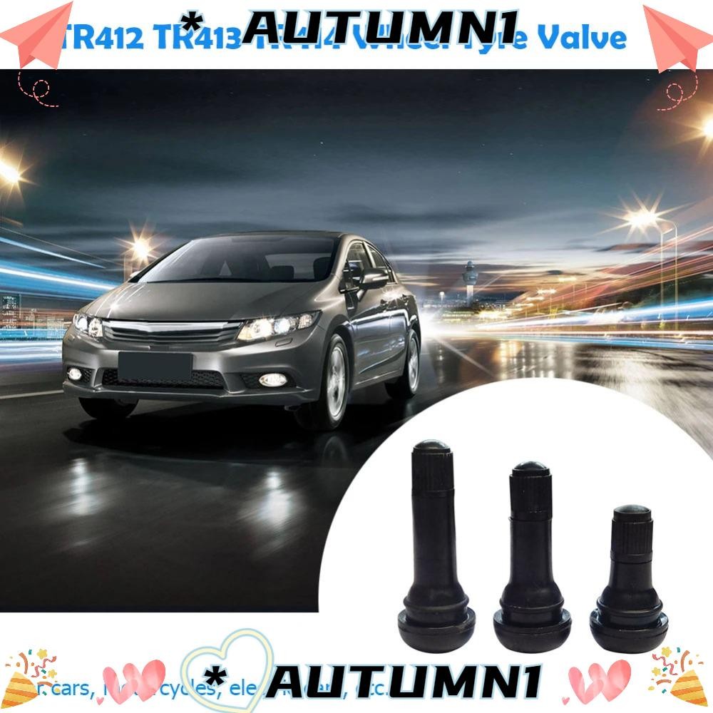 AUTUMN1 4 ชิ้น Tubeless Tyre วาล์ว, สีดํา TR412/TR413/TR414 รถยางสูญญากาศวาล์ว, Snap-in ยางอ ...