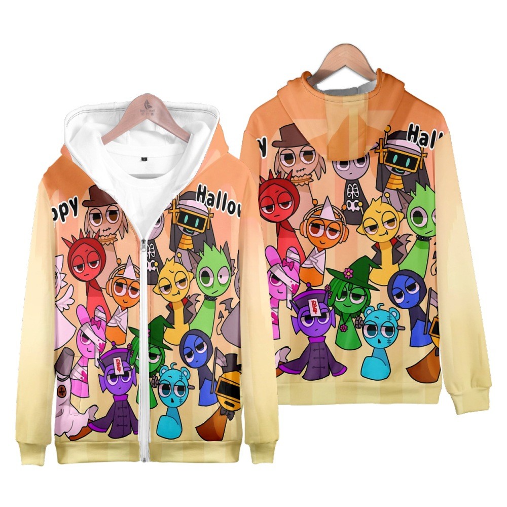 Sprunki Hoodie Sprunki Incredibox Venda สีเทา Oren Raddy 3D พิมพ์ชุดคอ ...