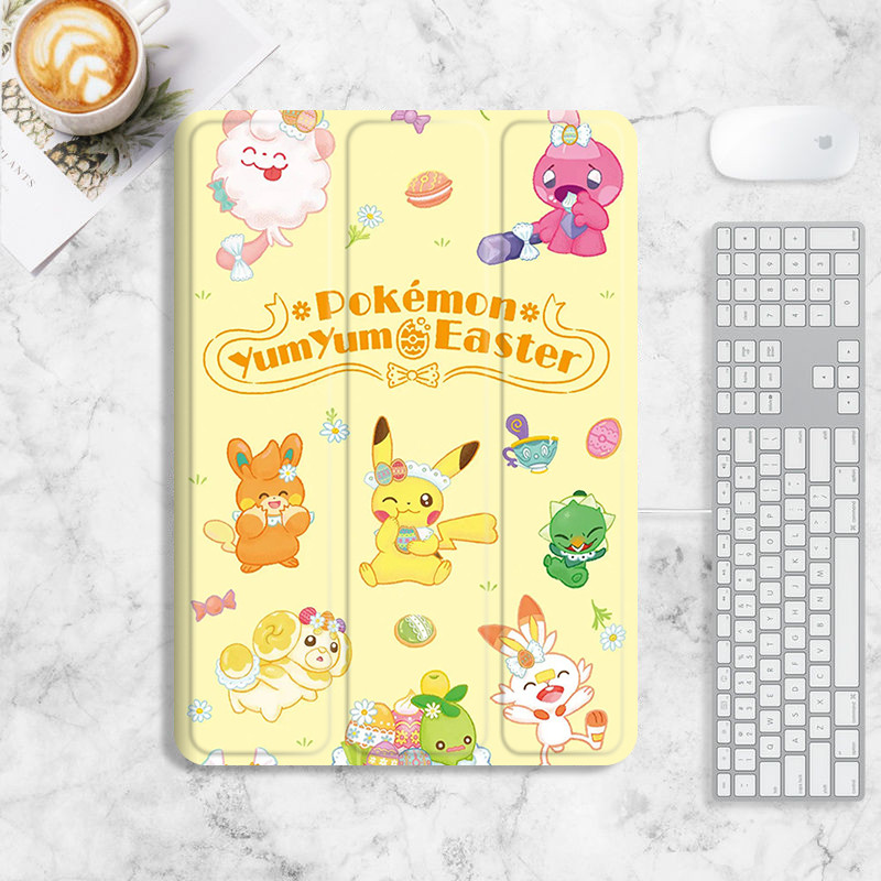 การ์ตูน pikachu case iPad gen10 2022 pro11 pro12.9 pro13 2024 case iPad ...