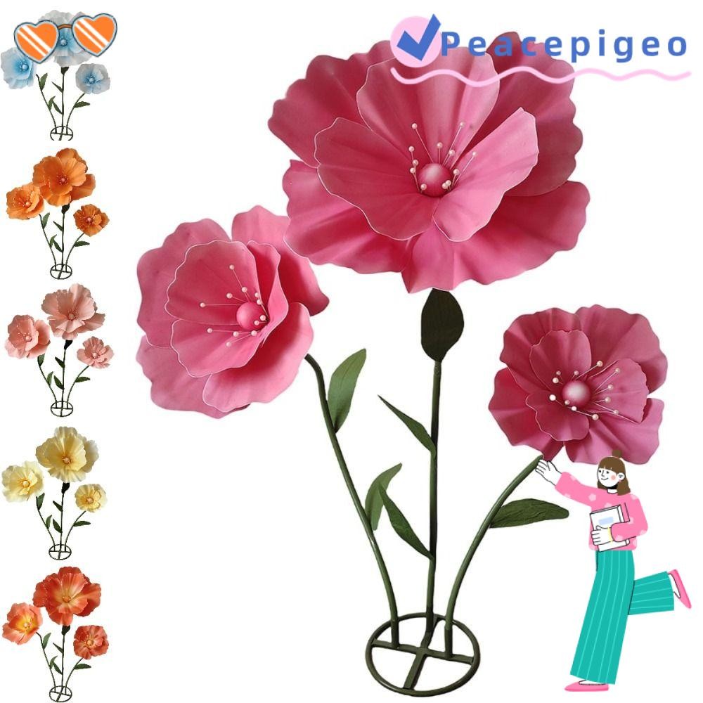 PEACEPIGEO ดอกไม้ถนนแต่งงาน, DIY 40 ซม. ป๊อปปี้ข้าวโพดเทียม, แฟชั่นยักษ์นํากลับมาใช้ใหม่ผนัง ...