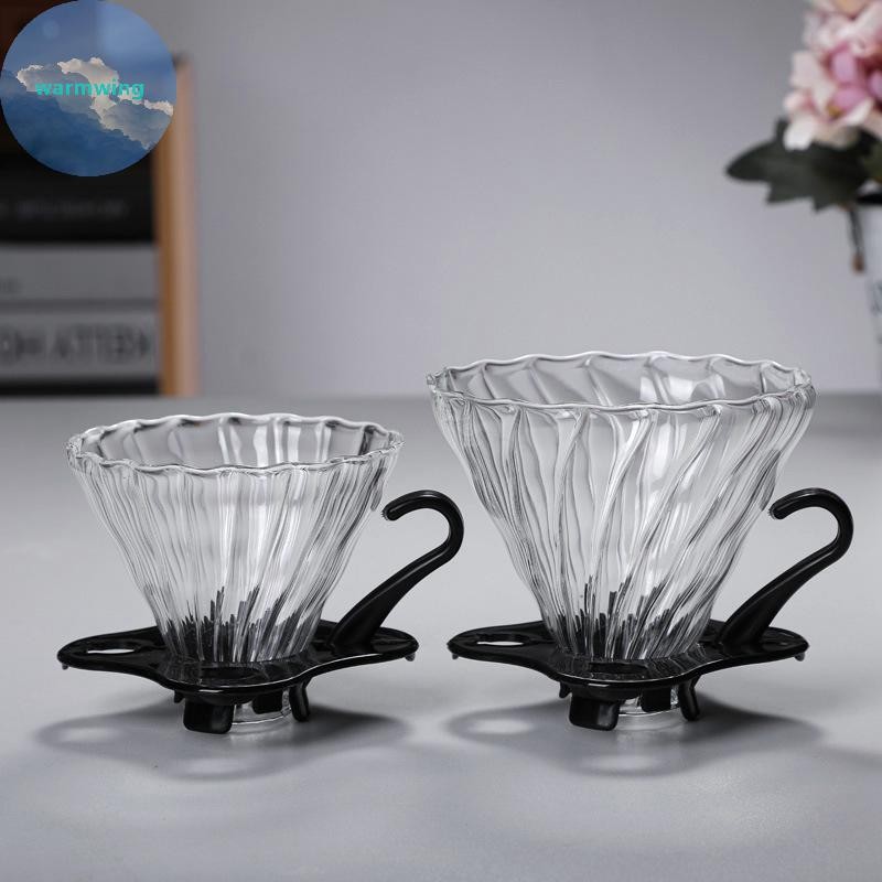 Warmwing 1 PC หม้อกาแฟหยดช่องทางกรองแก้วหยดประเภทถ้วยกรองกรวยมือฟลัชชิ่งหม้อกรองกาแฟผันกาแฟกรอง ...
