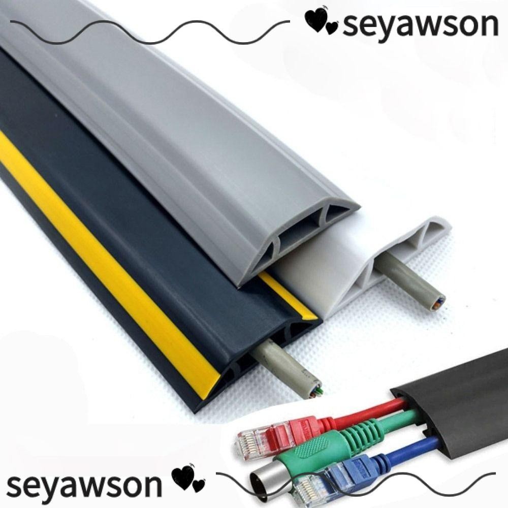 SEYAWSON ฝาครอบสายไฟพื้น PVC Self-Adhesive ฝาครอบสาย Hider ครอบคลุมสายไฟ Protector | Shopee Thailand