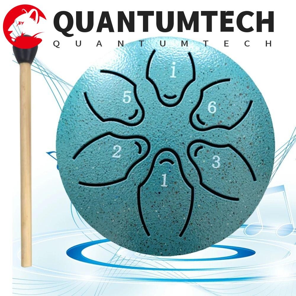 QUANTUMTECH กลองลิ้นเหล็กชุด, 6-Tone 3 นิ้ว Mini Hand Pan กลอง, เด็กกระทบแบบพกพาพร้อม Drumsticks ...