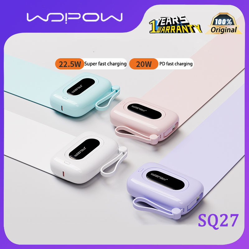 WOPOW SQ27 10,000 mah power Bank ไข่น้อย รุ่นที่ 1 สายเคเบิลในตัว ชาร์จ ...