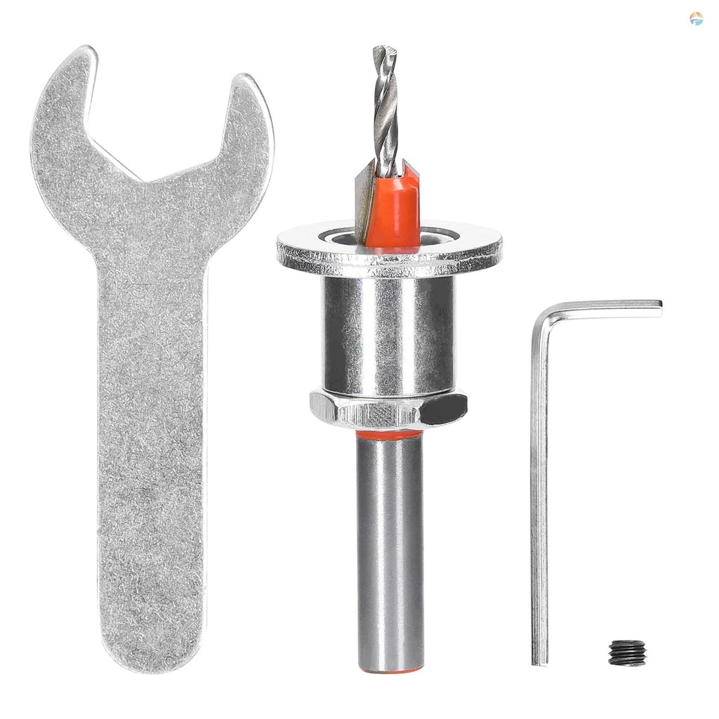 8 มม.Shank คาร์ไบด์ Countersink งานไม้ Router Bit 2.5-10.5 มม.สูงปรับ ...
