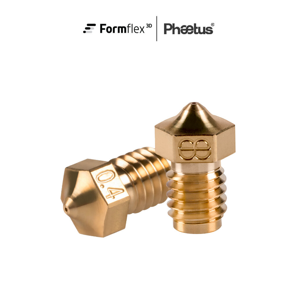 หัวฉีดคุณภาพสูง PS Brass Nozzle ยี่ห้อ Phaetus สำหรับเส้นพลาสติกขนาด 1.75 มม. (0.25/0.4/0.8 ...