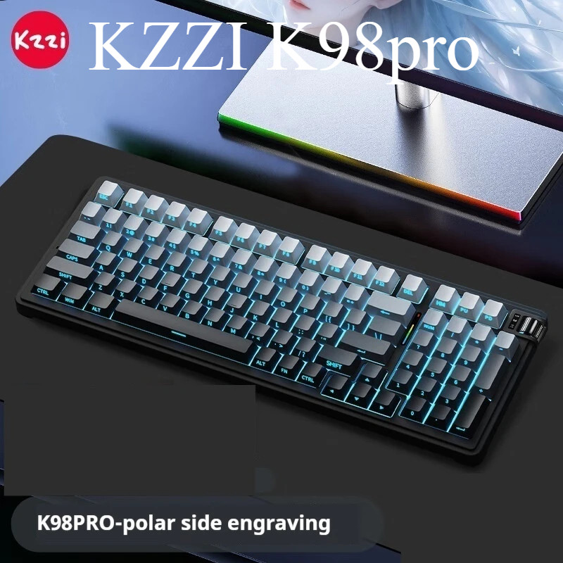 Kzzi K98Pro คีย์บอร์ดไร้สาย Buletooth 3 โหมด Hot Swap RGB ปะเก็น Low Delay แล็ปท็อป Gamer PC ...