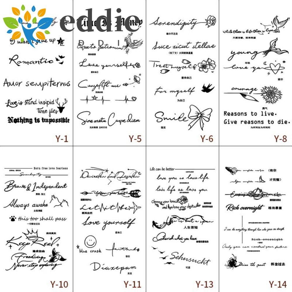 Edie Juice Tattoo, กึ่งถาวรตัวอักษรภาษาอังกฤษปลอม Tattoo, สติ๊กเกอร์รอย ...