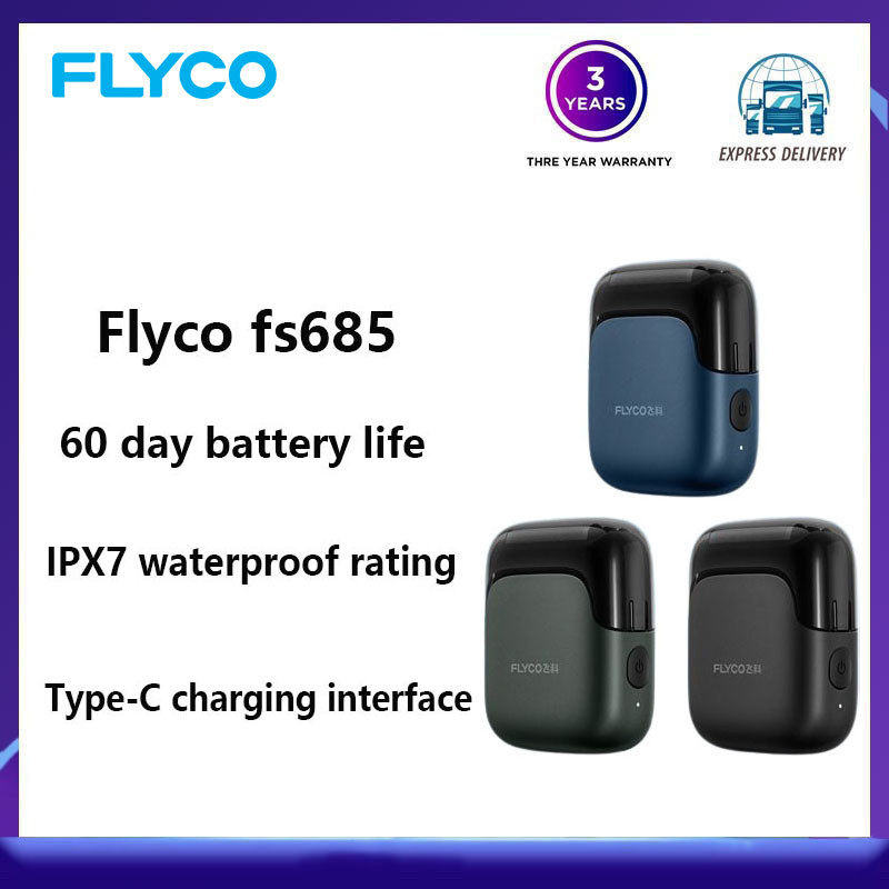 FLYCO FS685 เครื่องโกนหนวดไฟฟ้าขนาดเล็กชาร์จเครื่องโกนหนวดไฟฟ้าแบบพกพาล้างทําความสะอาดได้ ...