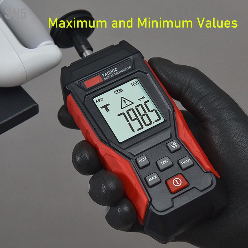 SN5 Digital Tachometer Laser Photo Tach Meter RPM Gauge Measurement ...