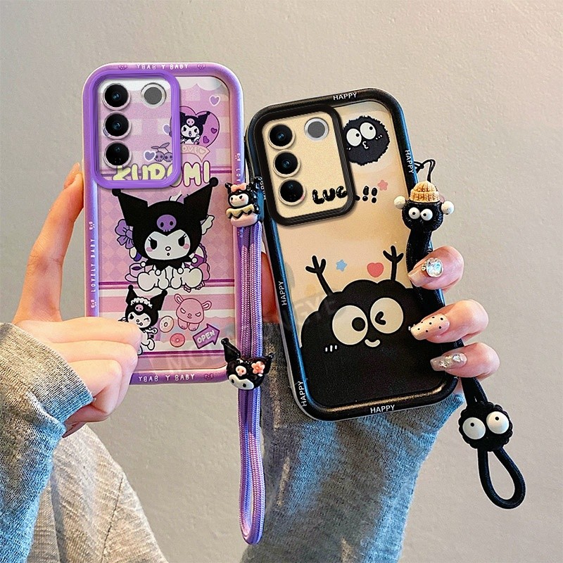 สําหรับvivo V27 5GกรณีหรูหราซิลิโคนกันกระแทกมือเชือกVIVO V27Pro V2230 ...