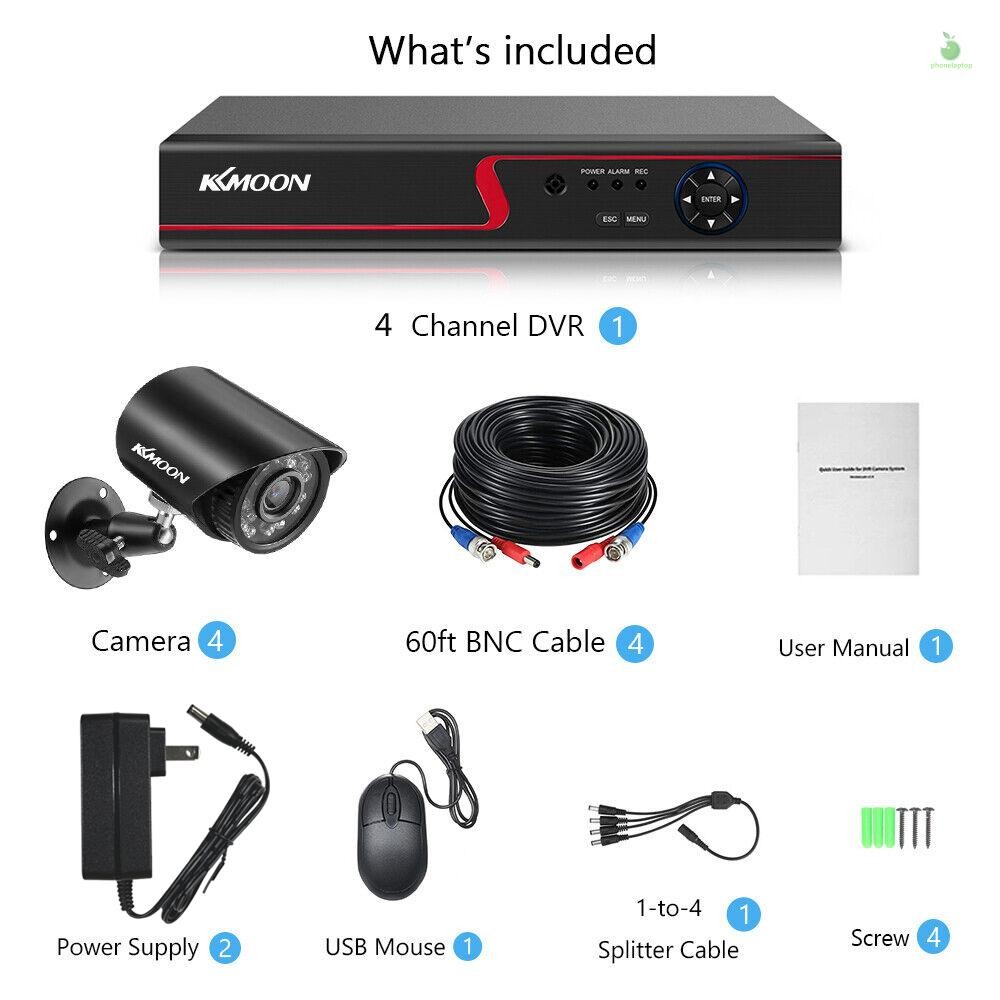 Kkmoon DVR Video Recorder & 4 กล้องรักษาความปลอดภัยชุดระบบรักษาความ ...