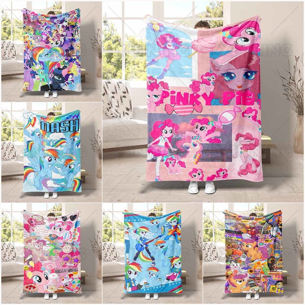 Pony Flannel Fluffy ผ้าห่มเครื่องปรับอากาศการ์ตูนนุ่มมิตรภาพเป็นของขวัญ ...