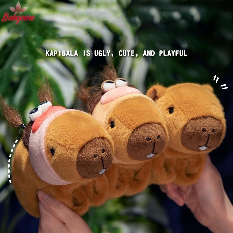 Byce> สนุกหมวก Capybara Clap วงกลมของเล่น Slap Snap Wrap สายรัดข้อมือสร้อยข้อมือ Plush แหวนมือ ...