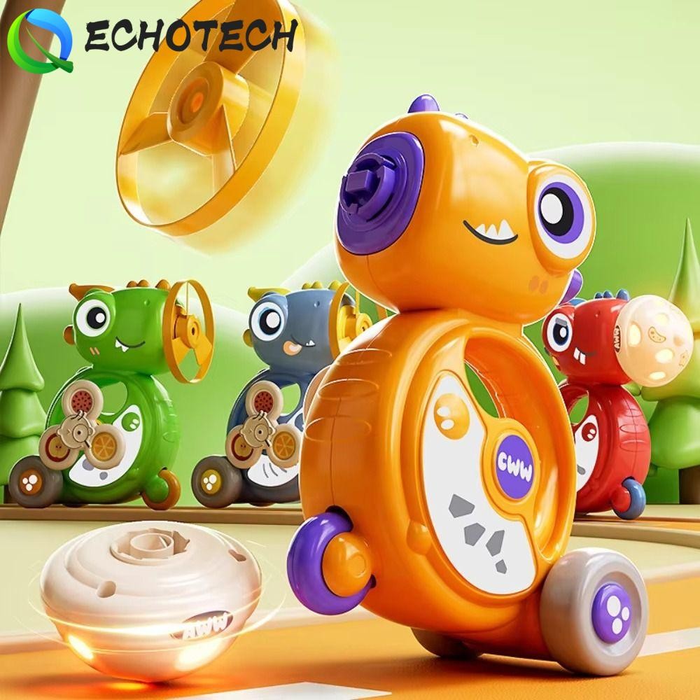 Echotech กดไดโนเสาร์ Flying Disc, Gliding Spinning Top ดึงกลับรถ ...