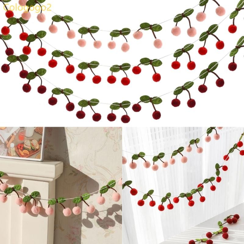 Cologo2 อเนกประสงค์ Cherry Felt Balls String Craft Supply สร้างบรรยากาศ ...