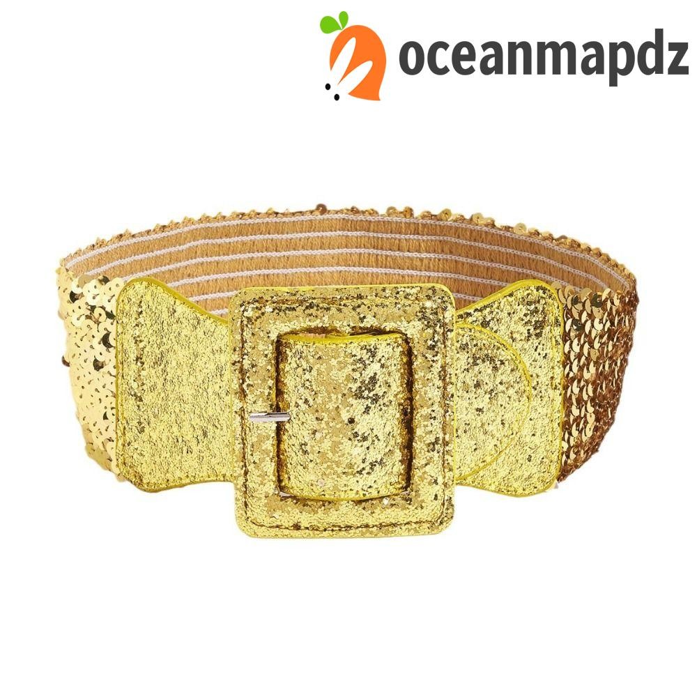 Oceanmapdz ยืดหยุ่น Cummerbunds, สไตล์เกาหลีเงา Blingbling เลื่อม Cummerbunds, บุคลิกภาพเข็มขัด ...