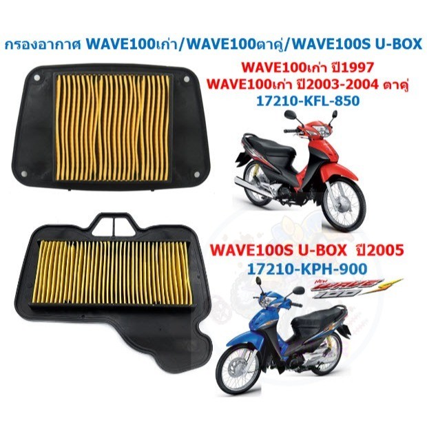 กรองอากาศเดิม WAVE100เก่า/WAVE100ตาคู่/WAVE100S U-BOX 2005 ตะแกรงเหล็ก ไส้กรองเวฟ100 ยูบอกซ์ ...