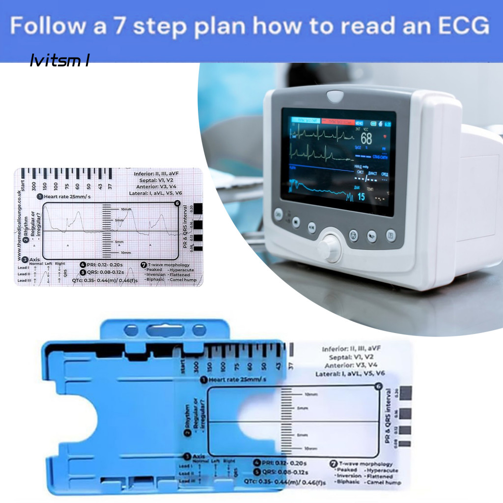 [LV] Ekg 7 Step Ruler Ekg Interpretation Tool โปร่งใส Ekg Caliper ...