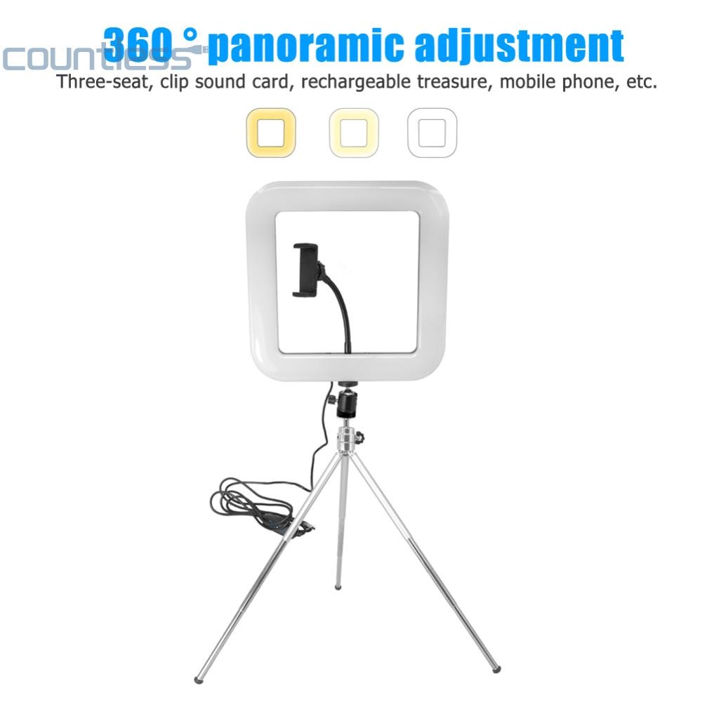 168 LED Phone Photo Square Ring Light โคมไฟสตูดิโอถ่ายภาพหรี่แสงได้ ...