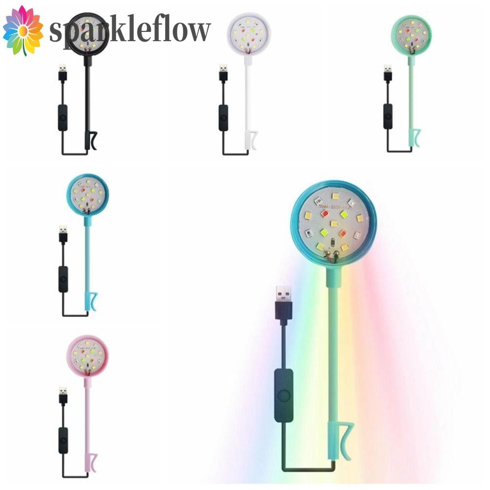 Sparkleflow ไฟตู้ปลา, ไฟสี, โคมไฟตู้ปลา LED, อุปกรณ์ตู้ปลาพร้อมคลิป USB-Plug หมุนได้ 360 องศาโคม ...