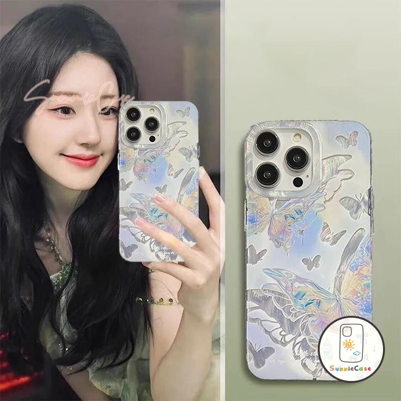 ผีเสื้อ เคสไอโฟน13 หรูหรา สำหรับ IPhone 15 12 16 13 14 11 Pro Max XS XR X 8Plus 7Plus Max 7 8 15 ...