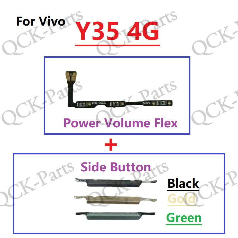สําหรับ Vivo Y35 4G เปิด/ปิดปุ่มสวิทช์ Volume Up Down ปุ่ม Flex Cable Replacement | Shopee Thailand