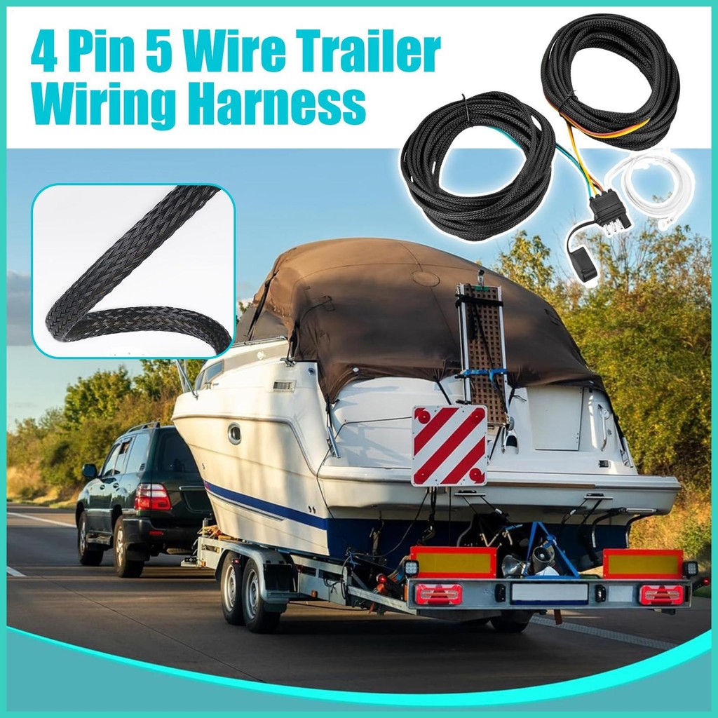 4 Pin 5 สายไฟพ่วงสายไฟ 4 พินสายไฟ 26FT 5 สายไฟลากแบนขั้วต่อ magith ...