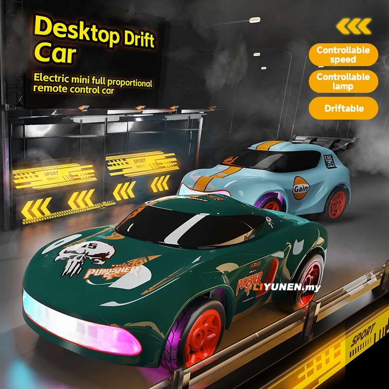 ใหม่ 1:64 Mini Desktop RC Drift Car 4WDรีโมทคอนโทรลความเร็วสูงรถแข่ง ...