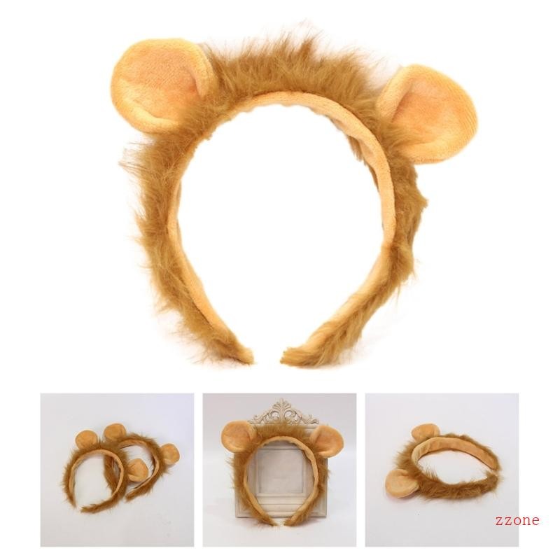 Zzz ฮาโลวีนการ์ตูน Lion หูผม Hoop ผู้หญิงแถบคาดศีรษะแต่งหน้าแถบคาดศีรษะ ...