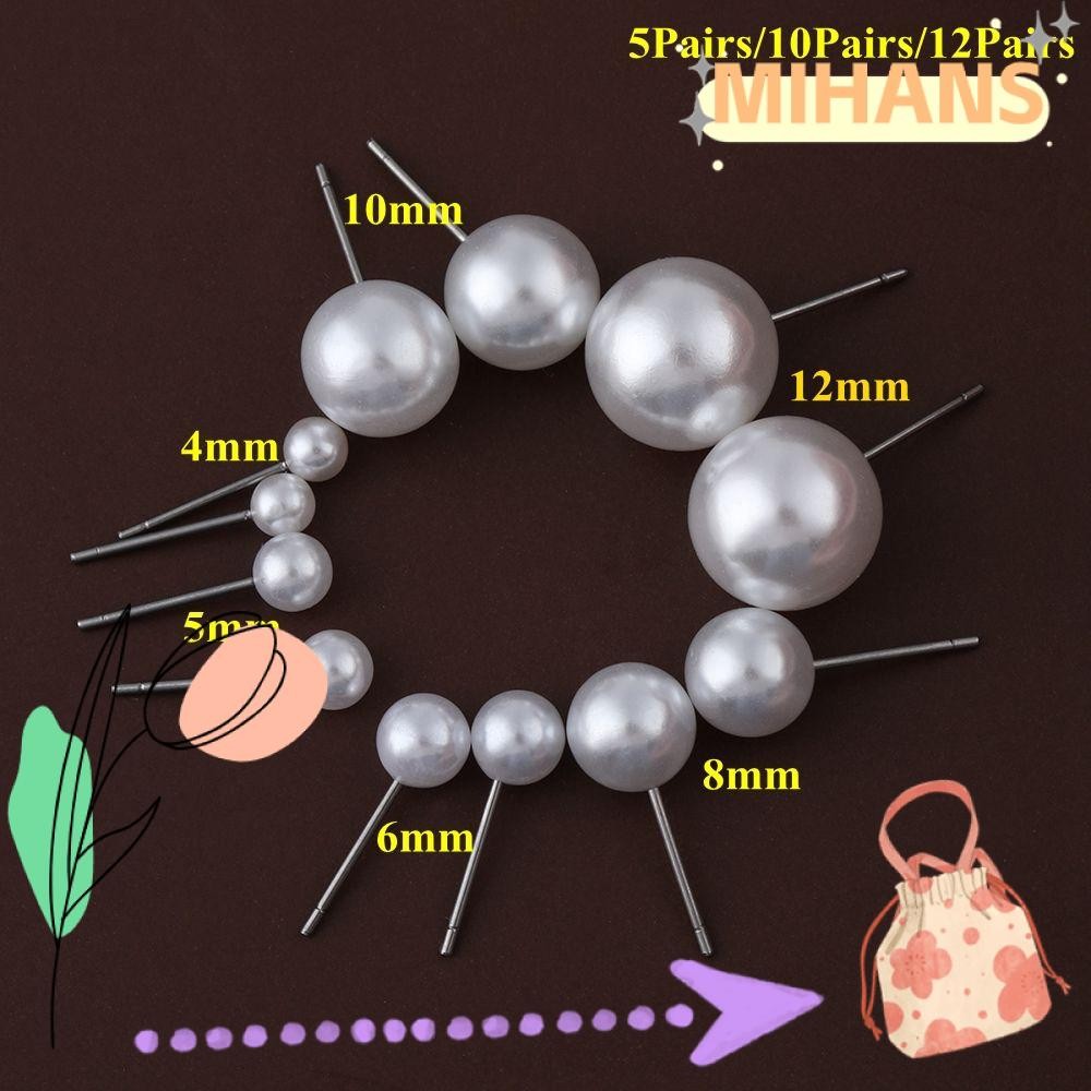 MIH 5 คู่/10 คู่/12 คู่หูสตั๊ด 4 มม.5 มม.6 มม.8 มม.10 มม.12 มม.หมั้นงานแต่งงานแฟชั่น Elegant ...
