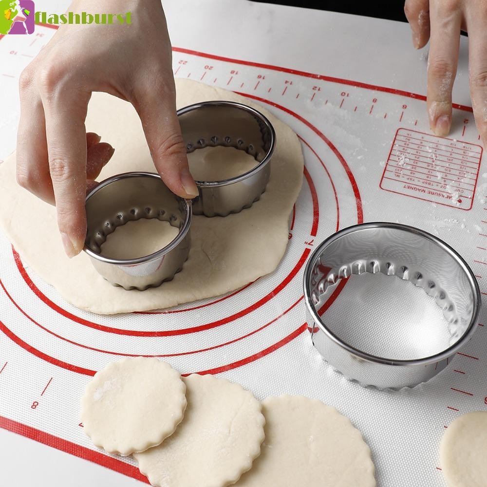 FLASHBURST 3 ชิ้น/เซ็ตเกี๊ยว Wrapper แม่พิมพ์,หลายขนาด Rust-proof รอบบิสกิตเครื่องตัด,เครื่องตัด ...