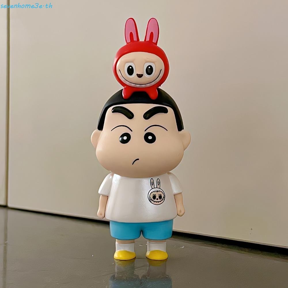 SEVENHOME3E Labubu Crayon Shin-Chan รูป, PVC ตุ๊กตารูปปั้น Crayon Shin ...