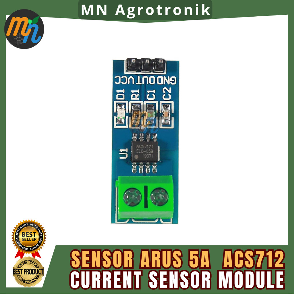 ACS712 5A RANGE HALL CURRENT โมดูลเซ็นเซอร์สําหรับ ARDUINO | Shopee ...